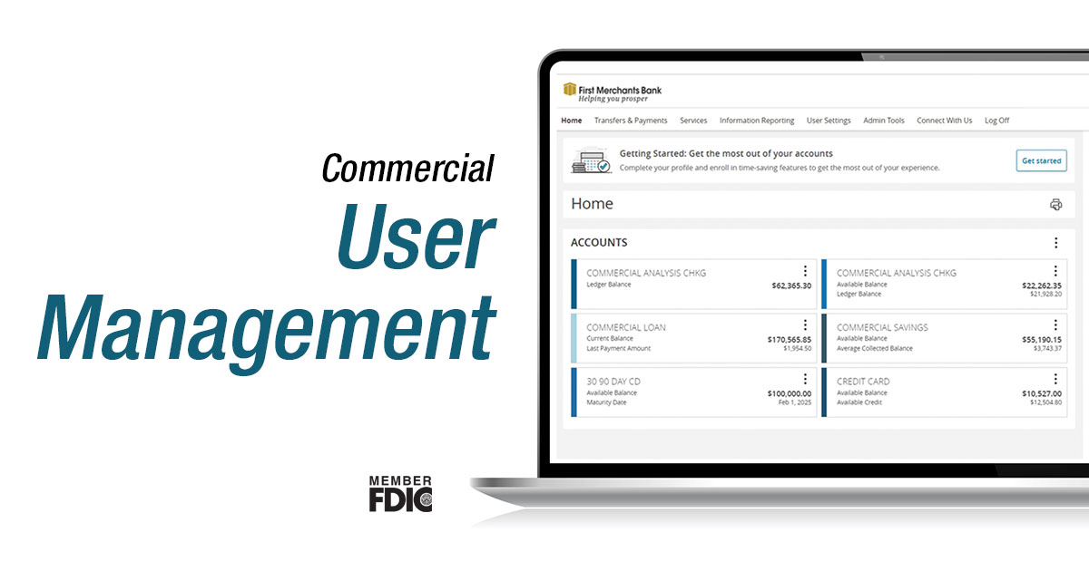 Online User Management for Businesses | First Merchants Bank