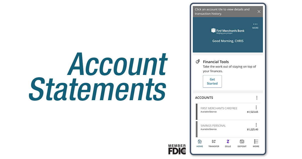 No More Waiting on Mail with Easy eStatements! | First Merchants Bank