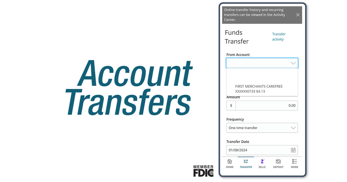 Transfer Cash with the Click of a Button | First Merchants Bank