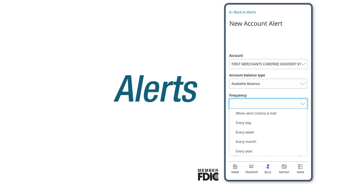 Set Up Custom Account Alerts | First Merchants Bank